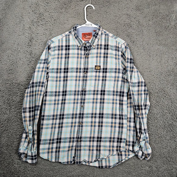 Superdry | Shirts | Superdry Workwear Plaid Flannel Shirt Mens L Long ...